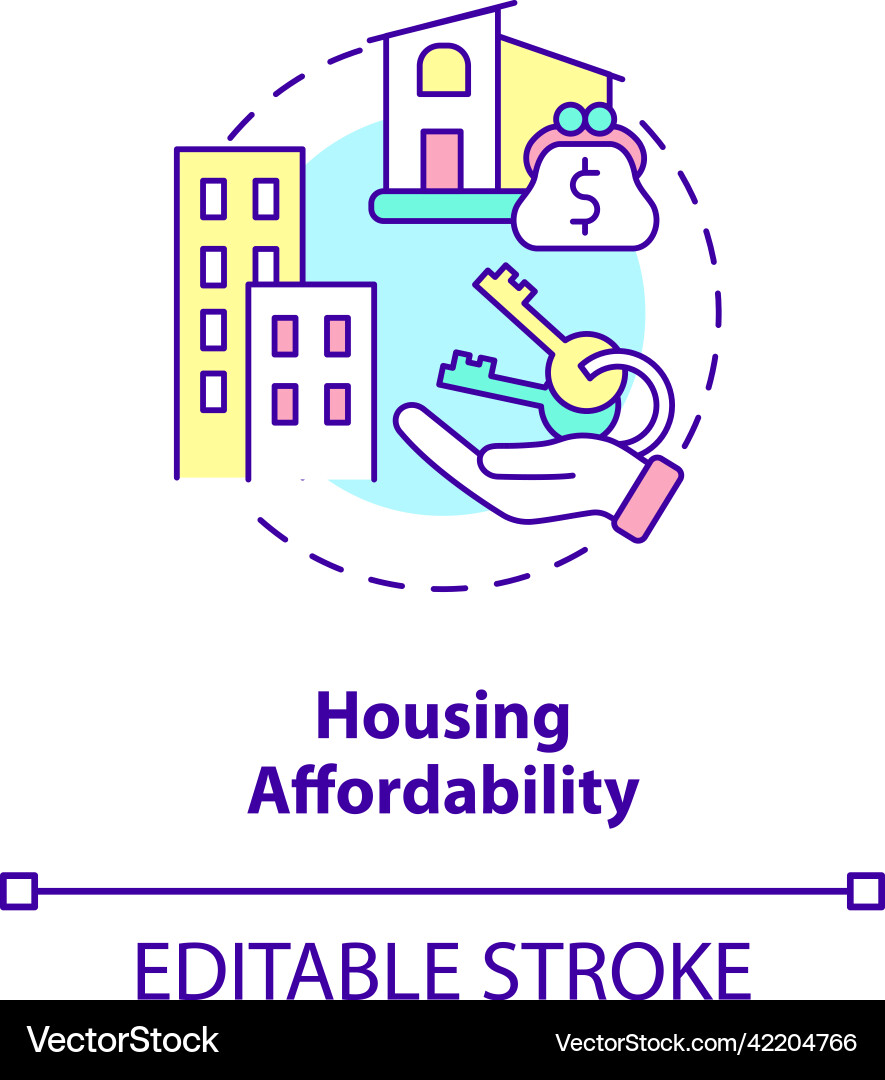 Housing affordability concept icon Royalty Free Vector Image