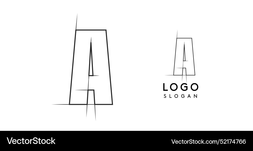 Letter a pencil drawn architectural blueprint Vector Image