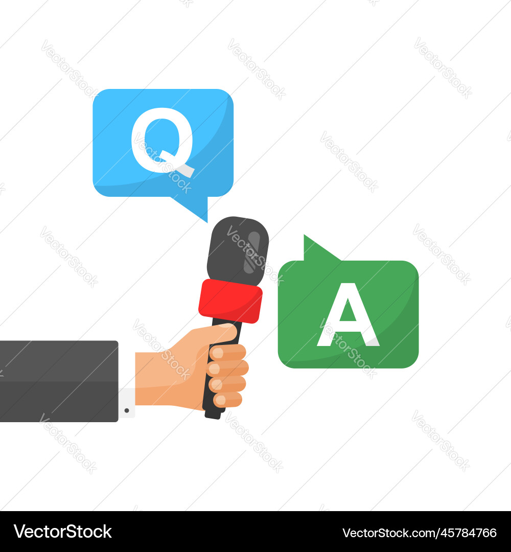 Question and Answer Icon - Flat Style Royalty Free Vector