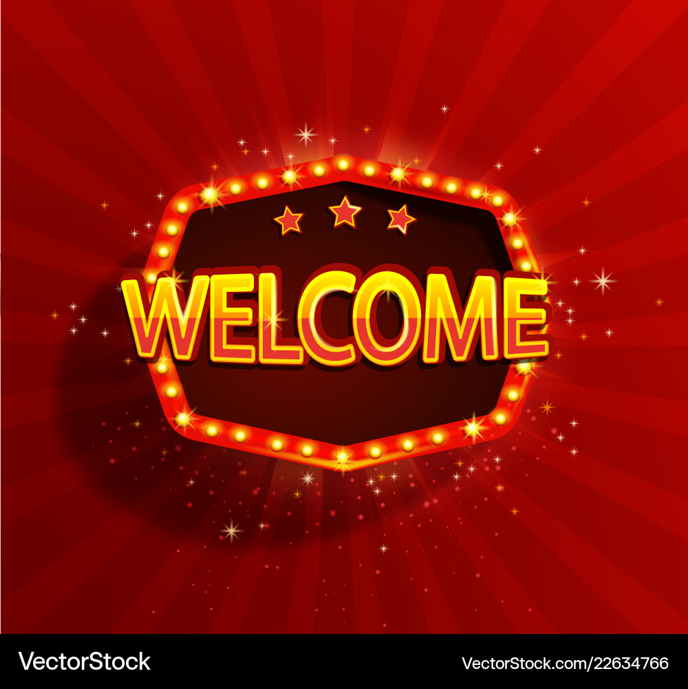Retro Light Frame - Welcome Sign Royalty Free Vector Image