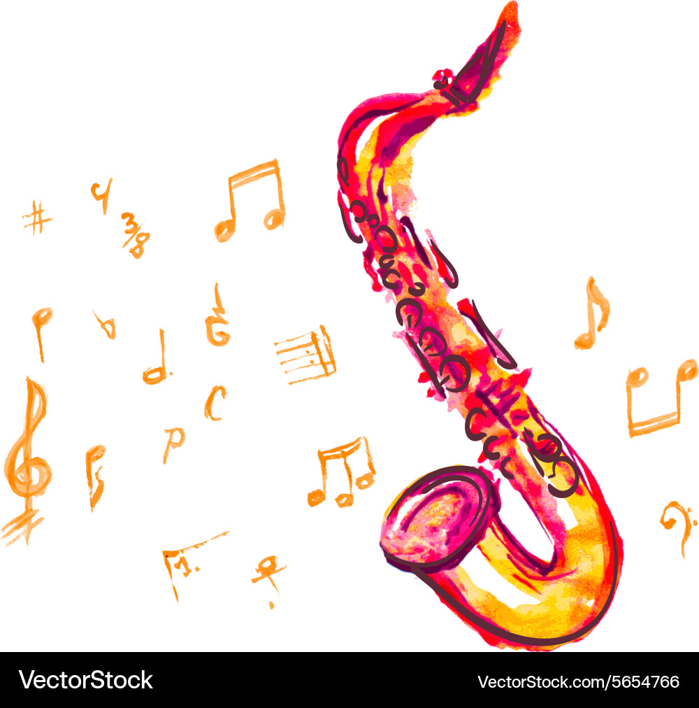 Saxophone Royalty Free Vector Image - VectorStock