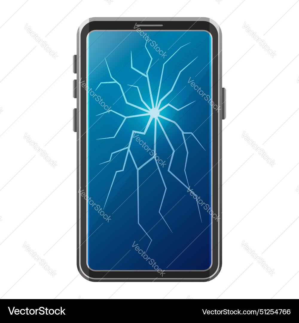 Smartphone broken screen mobile phone repair Vector Image