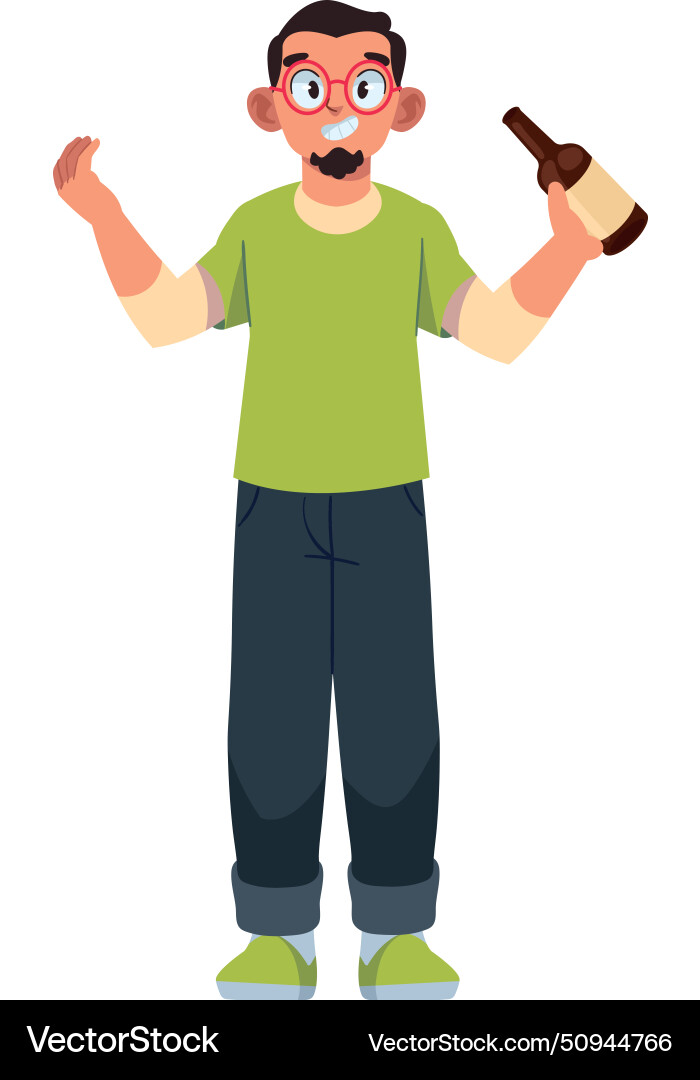 Stag party man with drink Royalty Free Vector Image