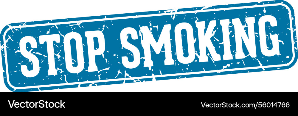 Stop smoking rectangular sign stamp Royalty Free Vector