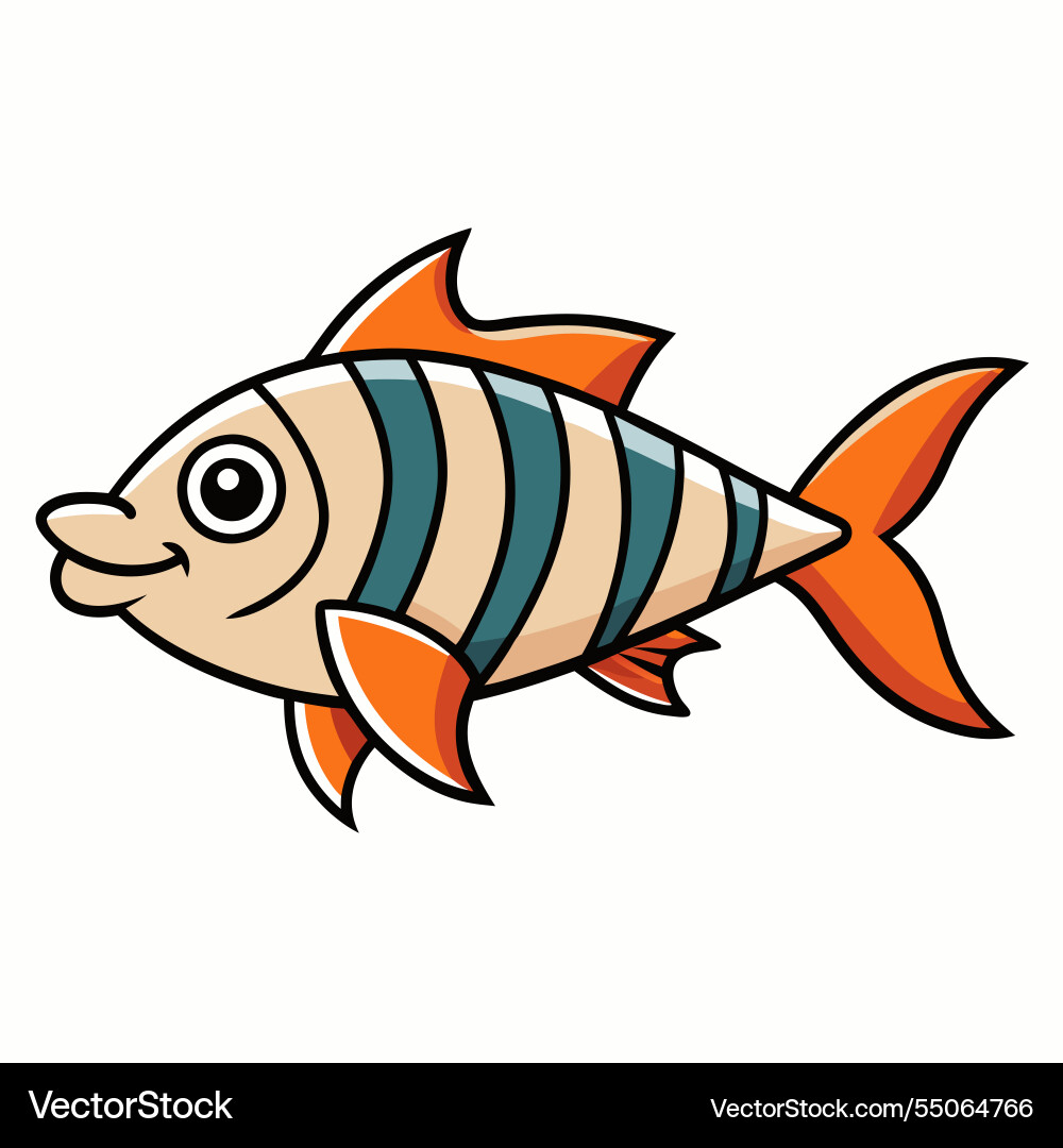 Tigerfish isolated flat on white background Vector Image