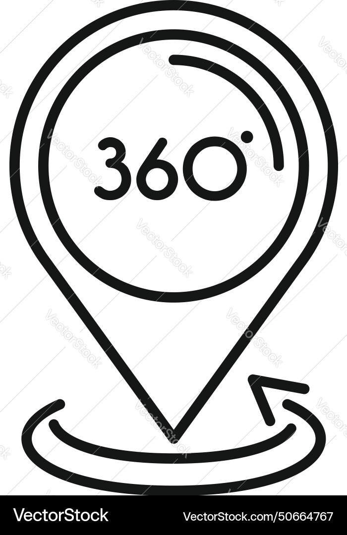 360 degree location icon outline control Vector Image