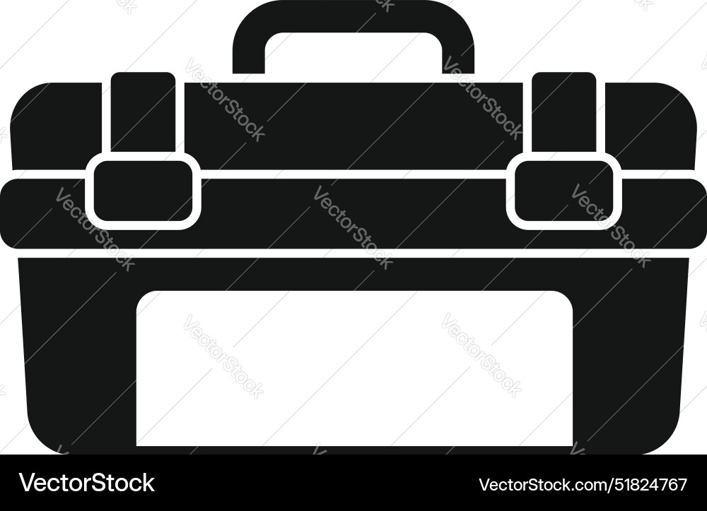 Black plastic toolbox holding tools for repairing Vector Image