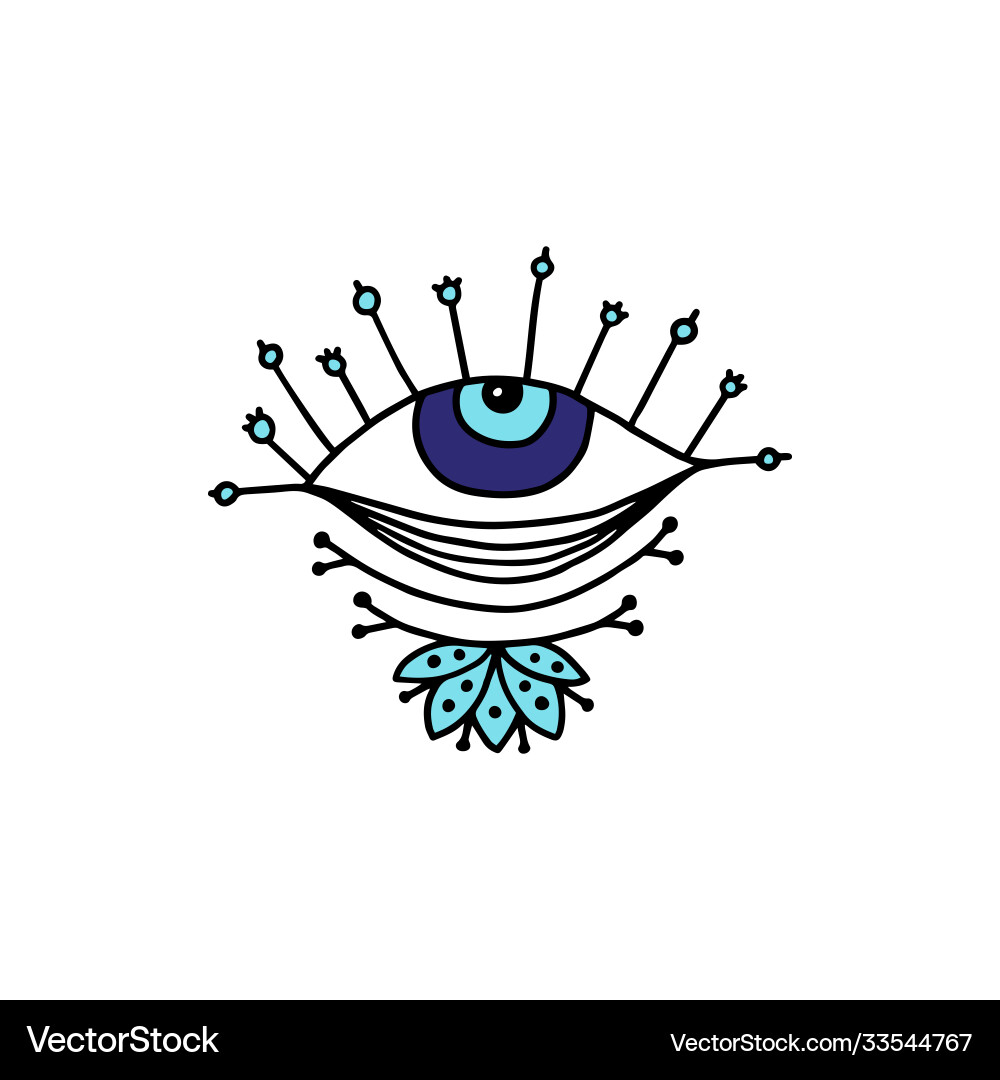 Decorative element evil eye talisman cartoon Vector Image