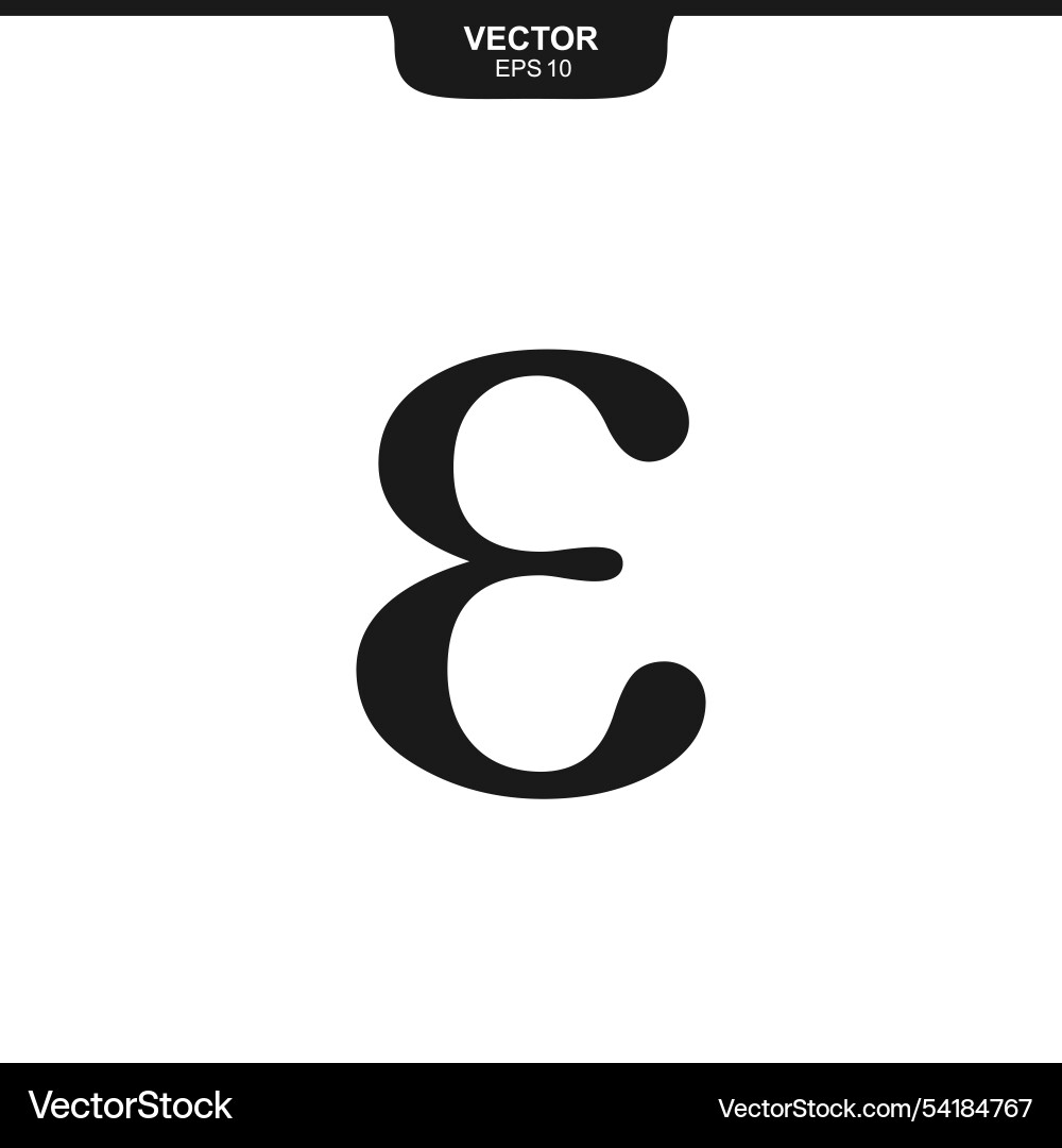 Epsilon lowercase symbol third letter Royalty Free Vector