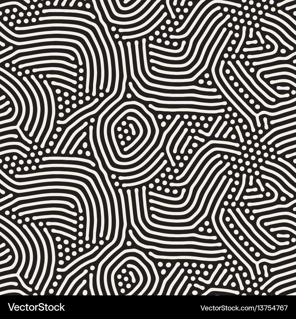 Organic irregular rounded lines seamless Vector Image