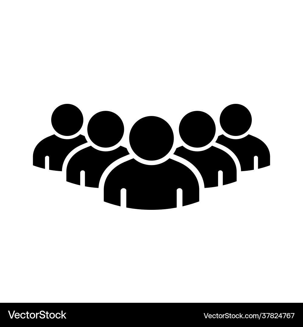 People group or team glyph icon Royalty Free Vector Image