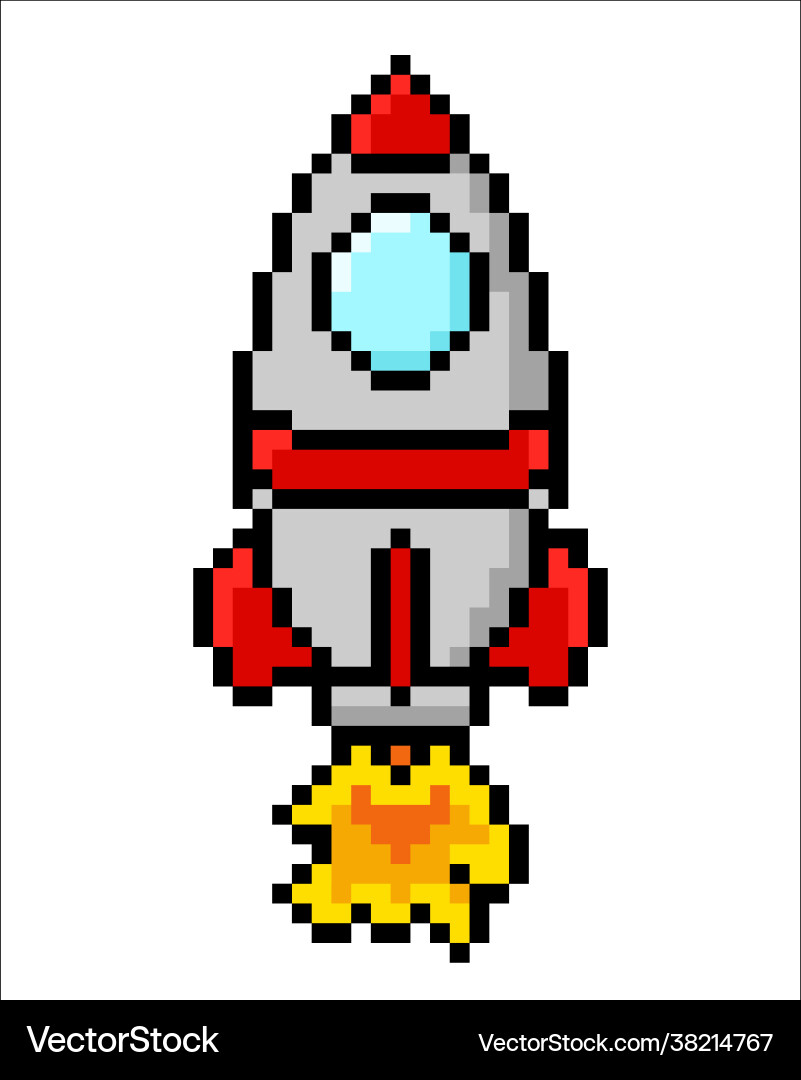 Pixel Rocket Ship Pattern Royalty Free Vector Image