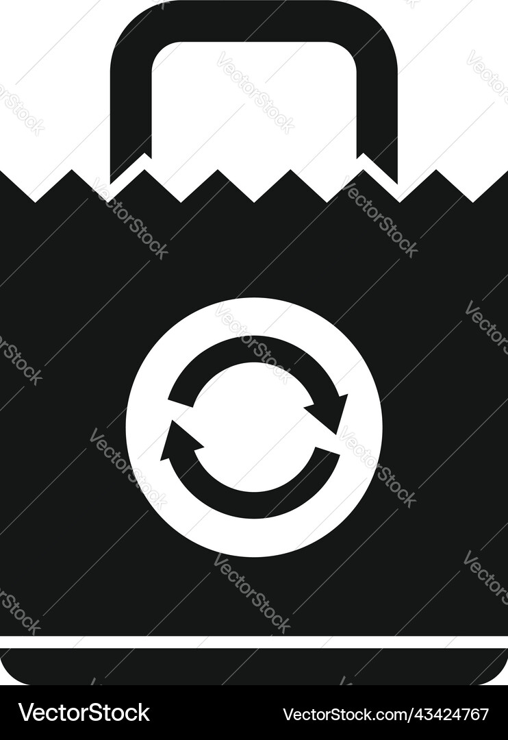 Recycle package icon simple eco bag Royalty Free Vector