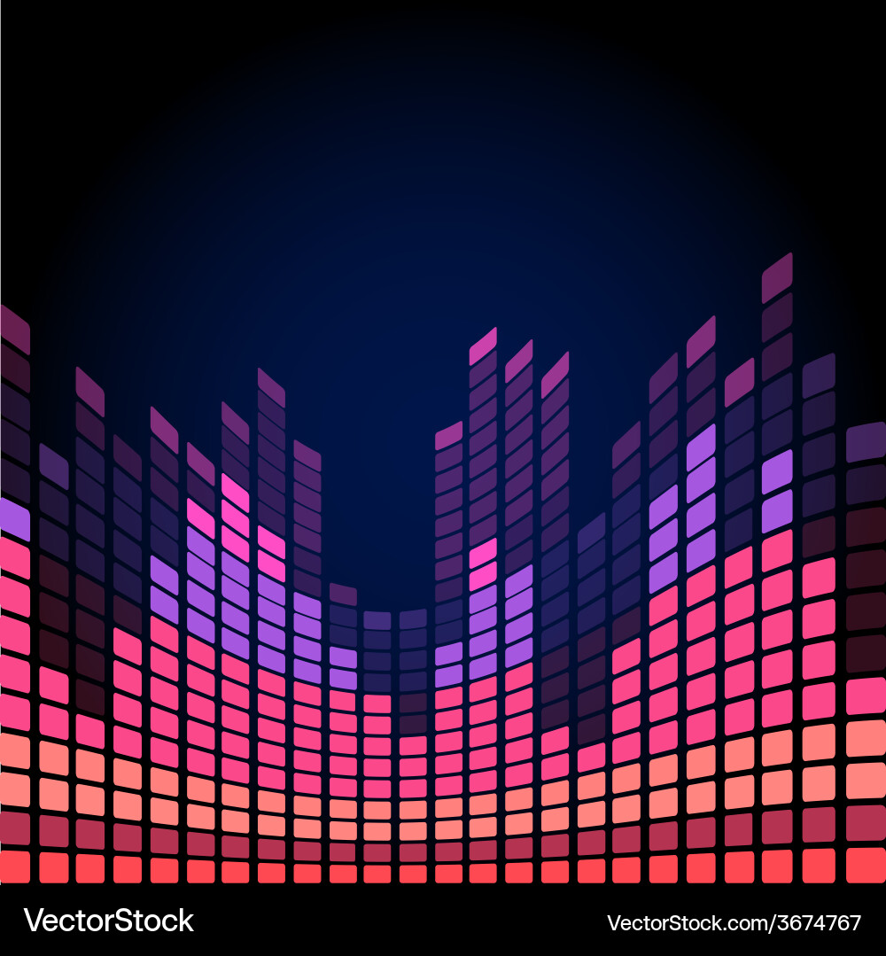 Red digital equalizer Royalty Free Vector Image