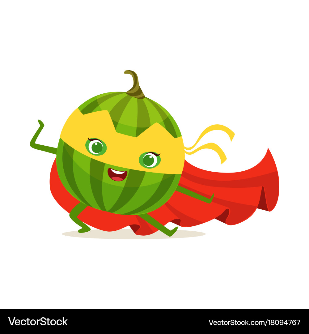 Superhero Watermelon Hero Royalty Free Vector Image