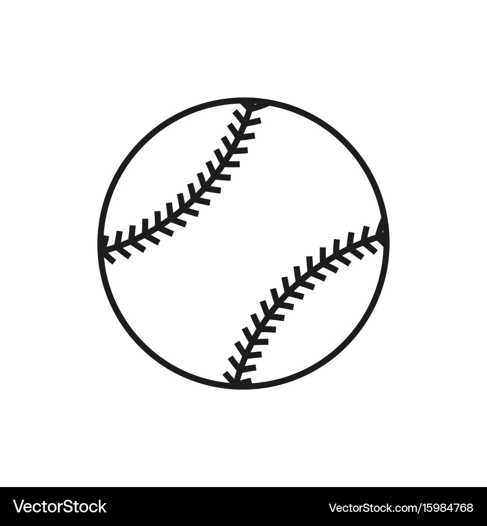 Baseball line art icon on white background Vector Image