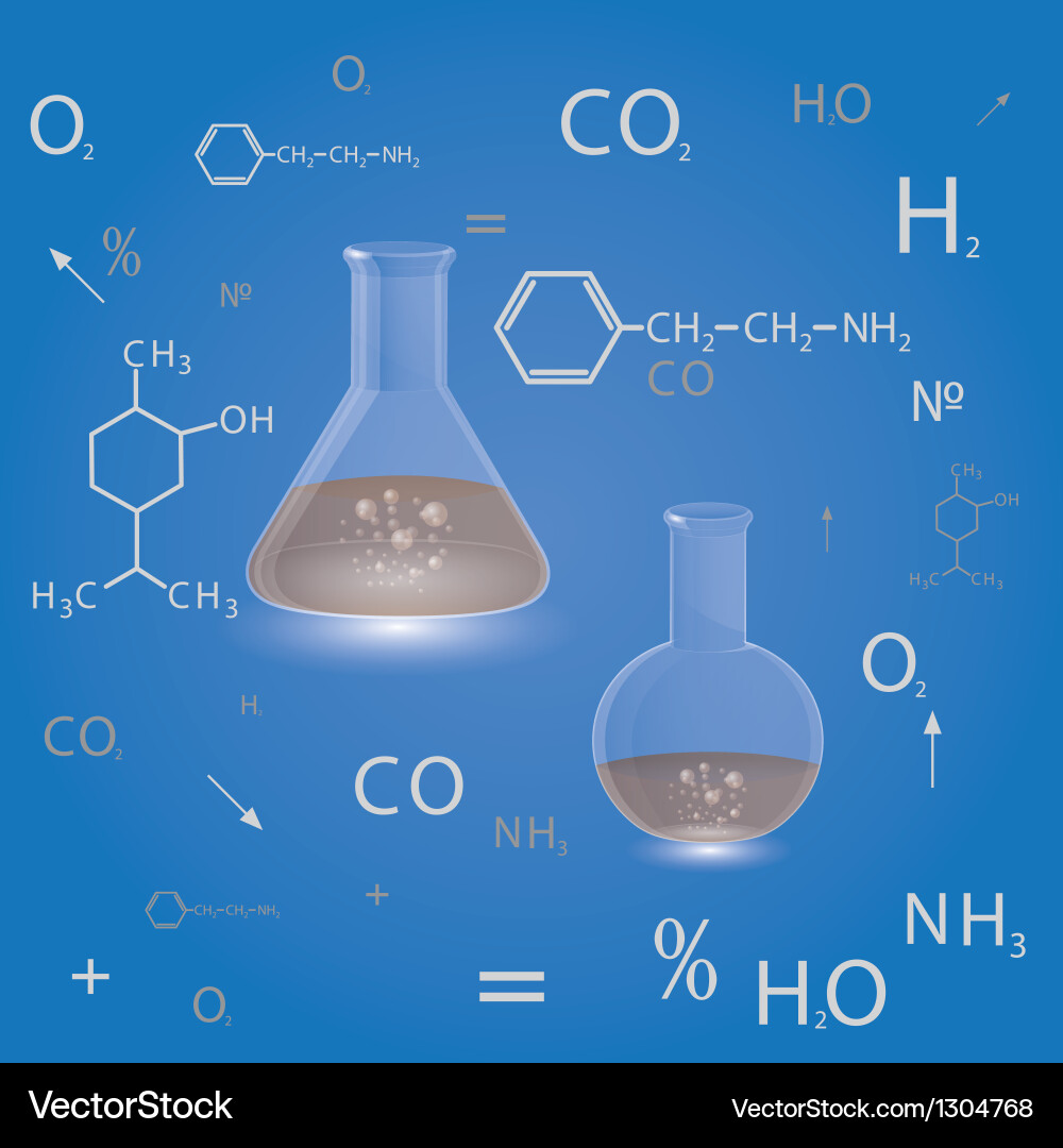 Chemical flasks Royalty Free Vector Image - VectorStock