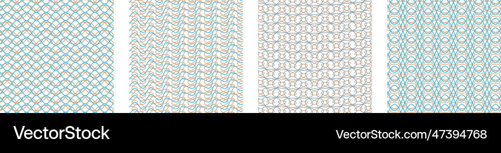 Guilloche grid seamless banknote line backgrounds Vector Image