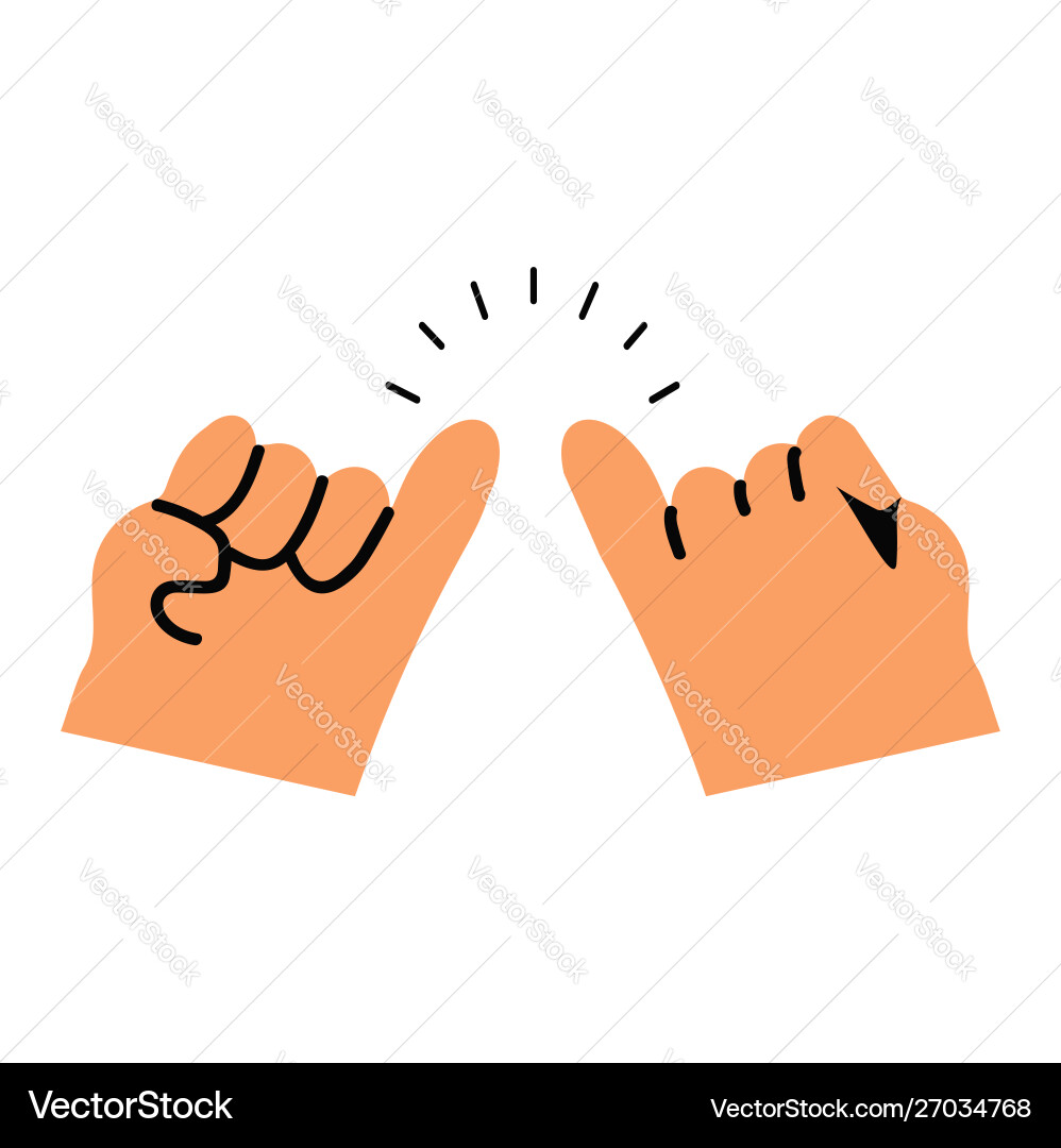Hand cartoon making a promise Royalty Free Vector Image