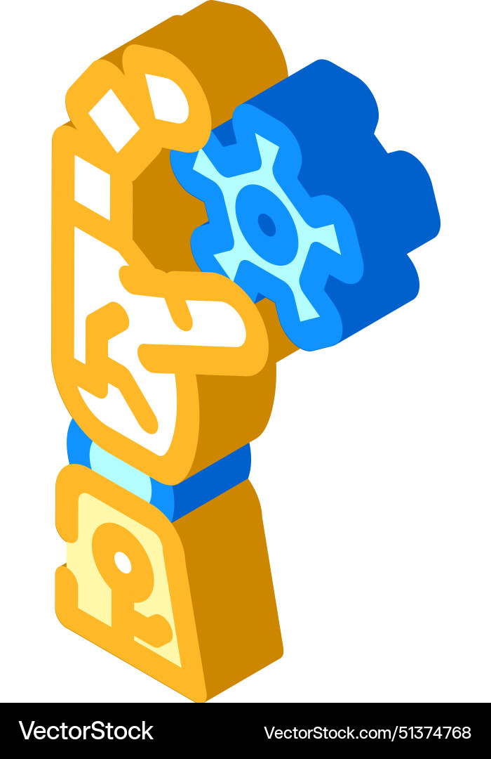 Hold robot hand gesture isometric icon Royalty Free Vector