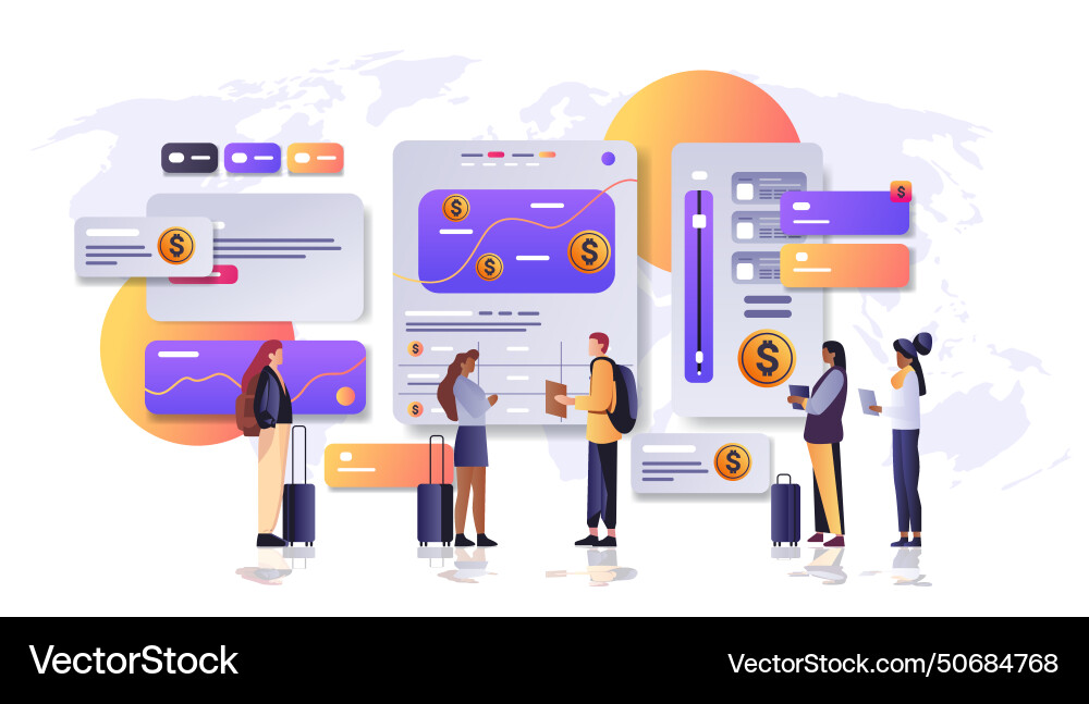 People making payments with debit or credit cards Vector Image