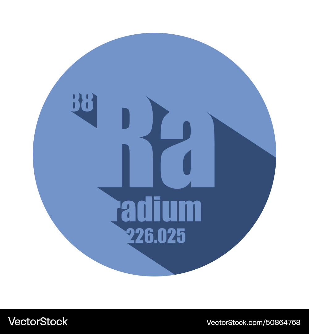 Radium chemical element sign with atomic number Vector Image