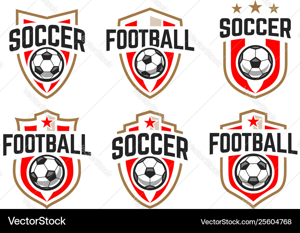 Soccer classic emblems set Royalty Free Vector Image