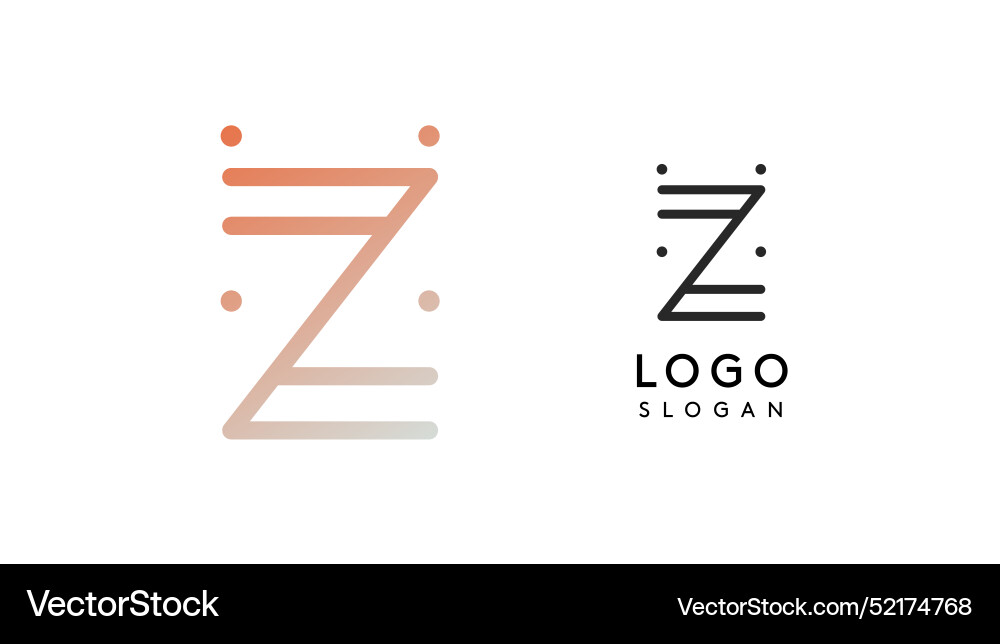 Stylized letter z tech-inspired typography logo Vector Image
