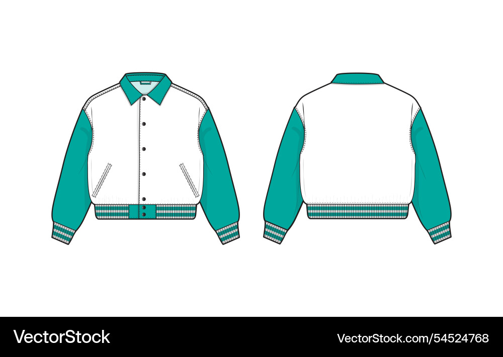 Varsity jacket sketch template Royalty Free Vector Image