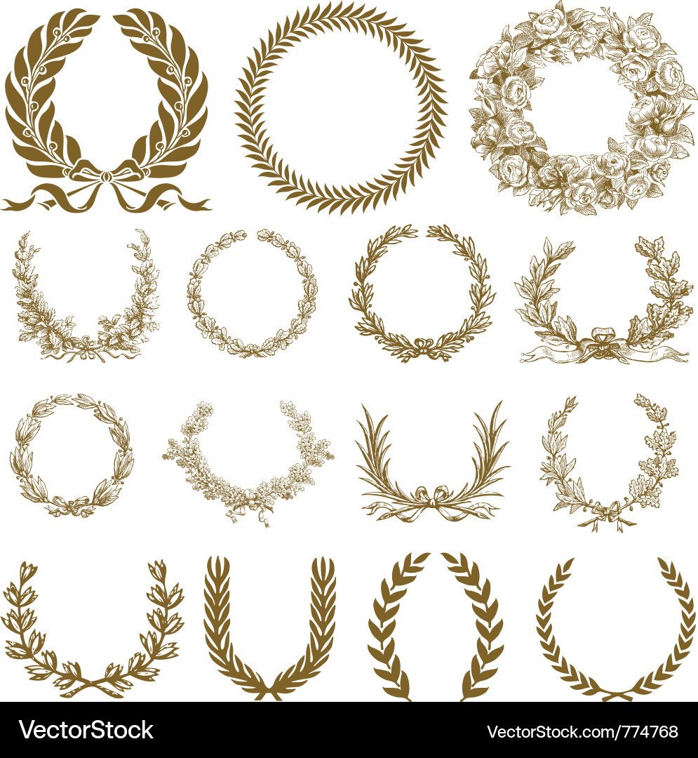 Winner festival wreaths Royalty Free Vector Image