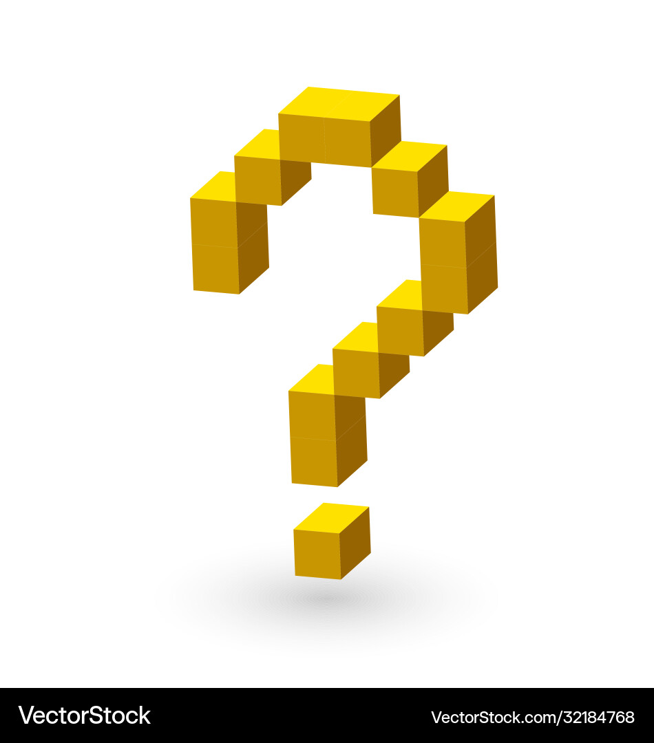 Yellow Question Mark Cubes Royalty Free Vector Image