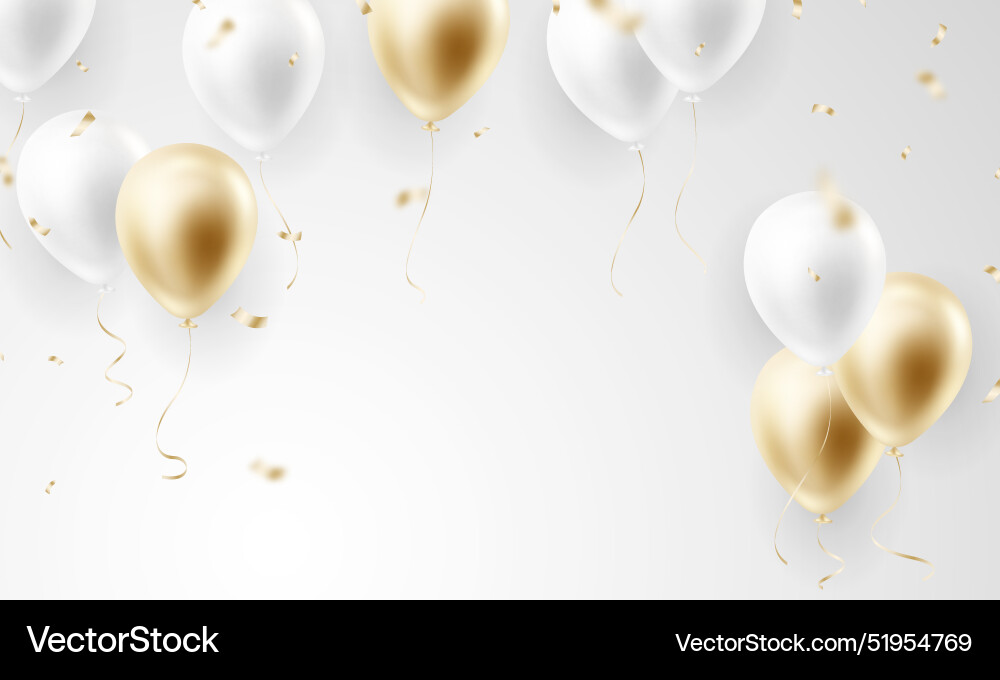 3d golden balloon design background beautiful Vector Image