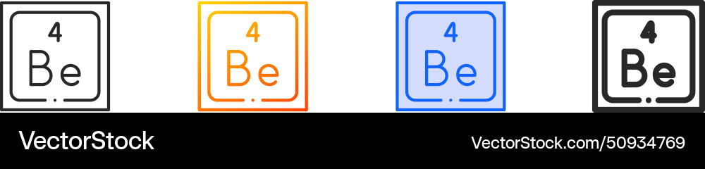 Beryllium iconthin linear gradient blue stroke Vector Image