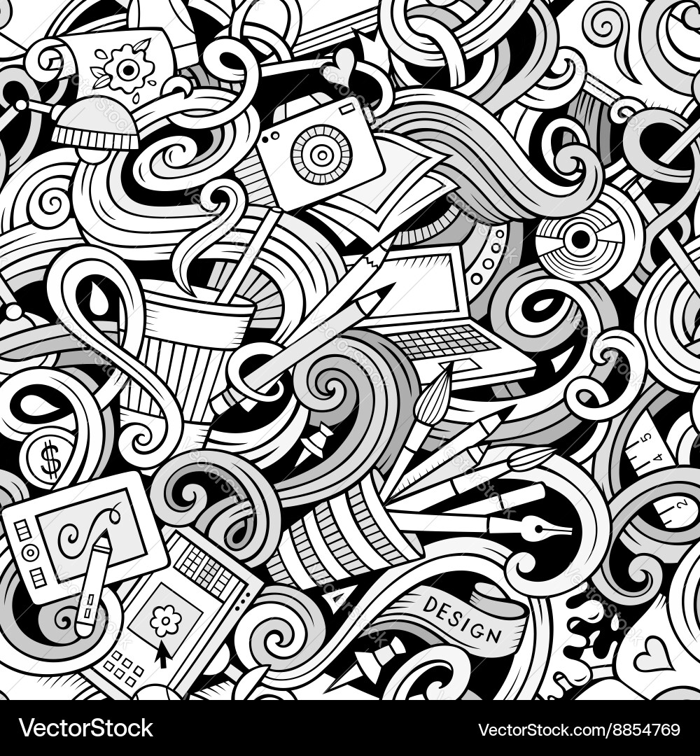 Cartoon hand-drawn doodles on the subject Vector Image