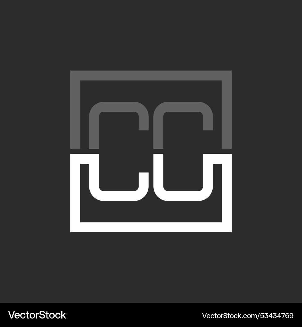 Creative modern minimalist cc letter logo design Vector Image