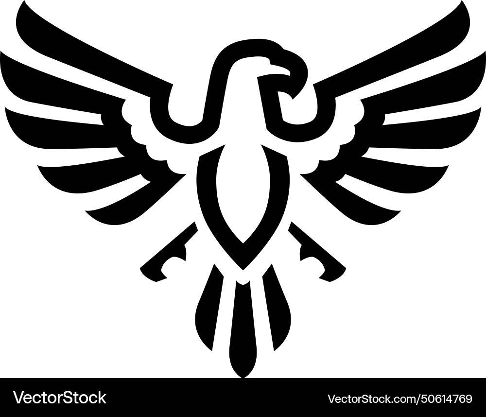 Eagle with spread wings logo Royalty Free Vector Image