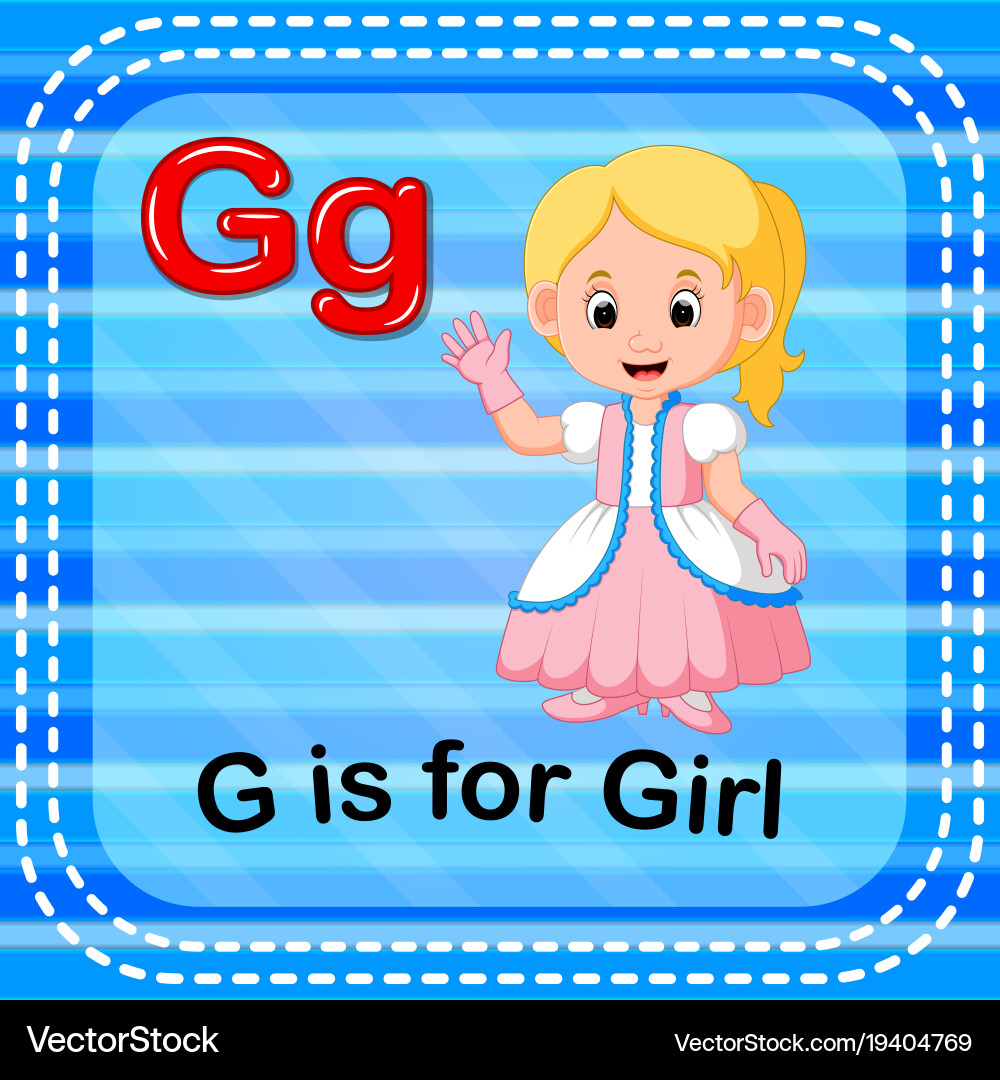 Flashcard letter g is for girl Royalty Free Vector Image