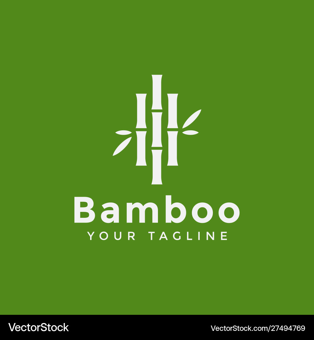 Green bamboo logo design template Royalty Free Vector Image