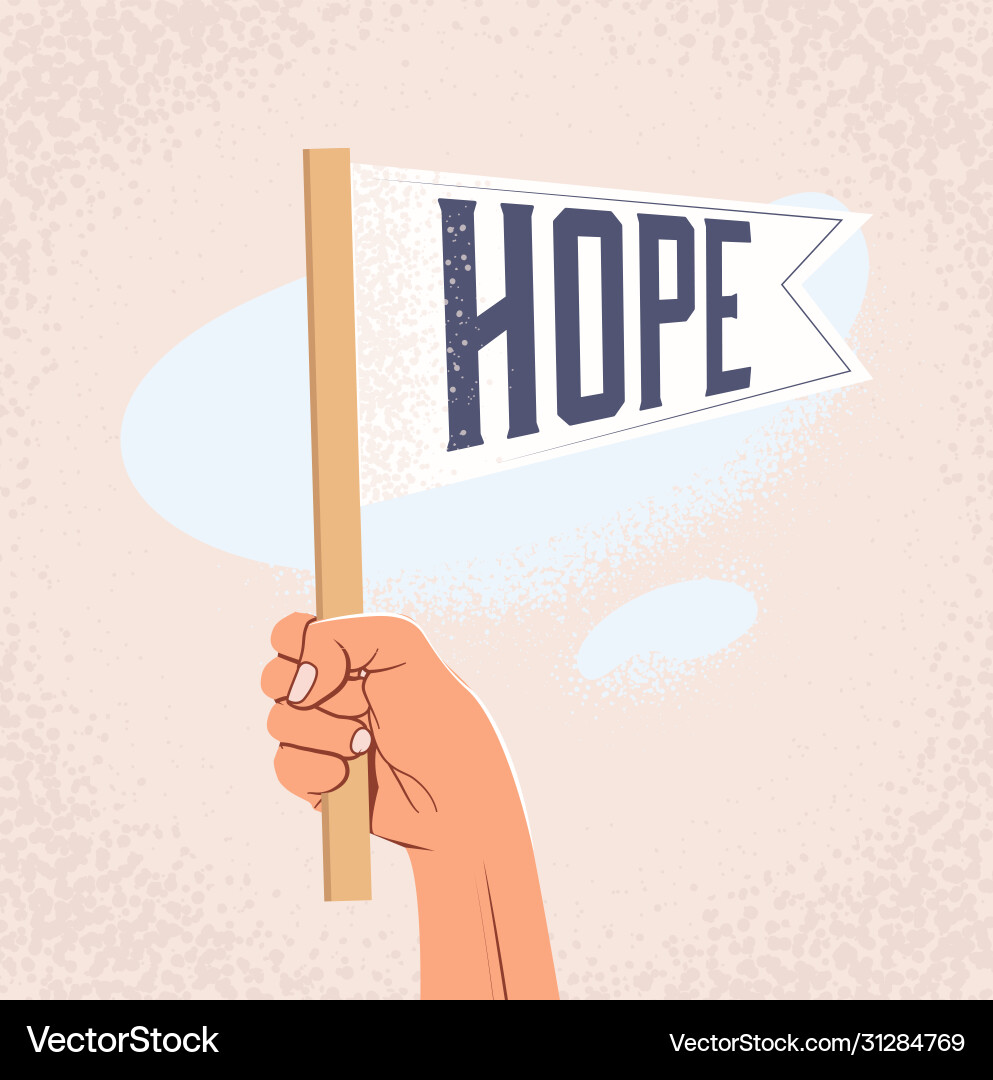 Hand Holding Hope Flag Royalty Free Vector Image