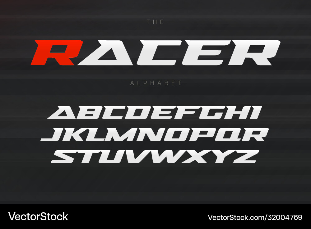 Racing font aggressive and stylish lettering Vector Image