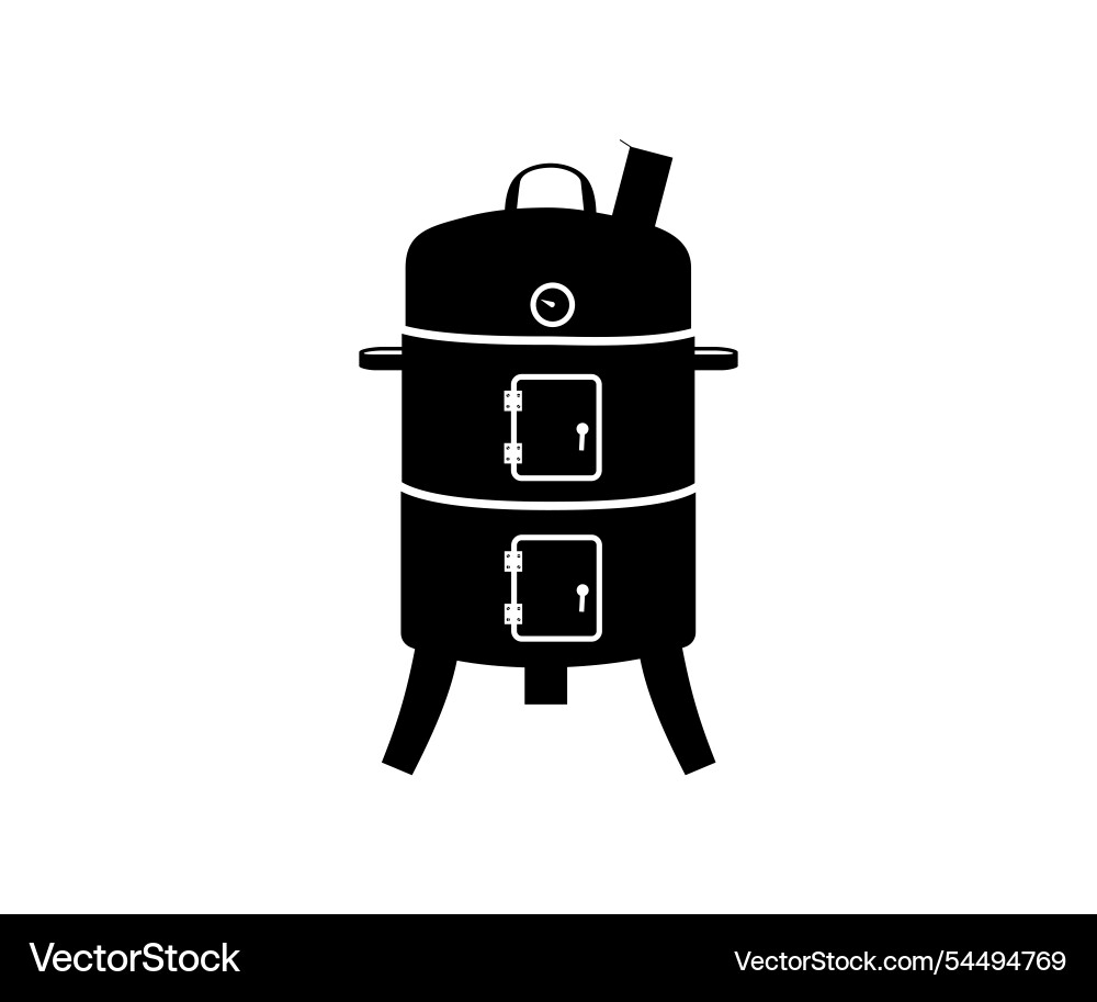 Round charcoal bbq grill smoker icon Royalty Free Vector