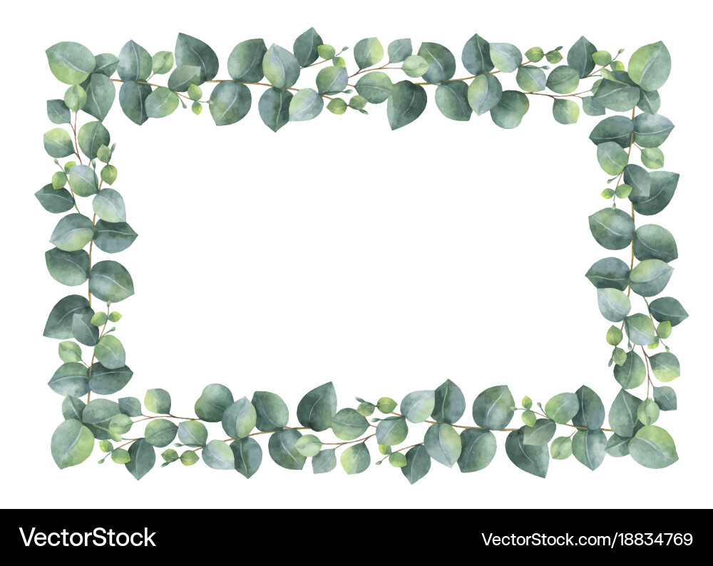 Watercolor hand painted rectangular frame Vector Image