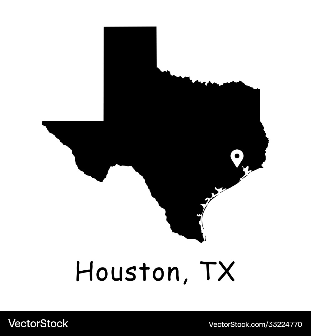1286 houston tx on texas state map Royalty Free Vector Image