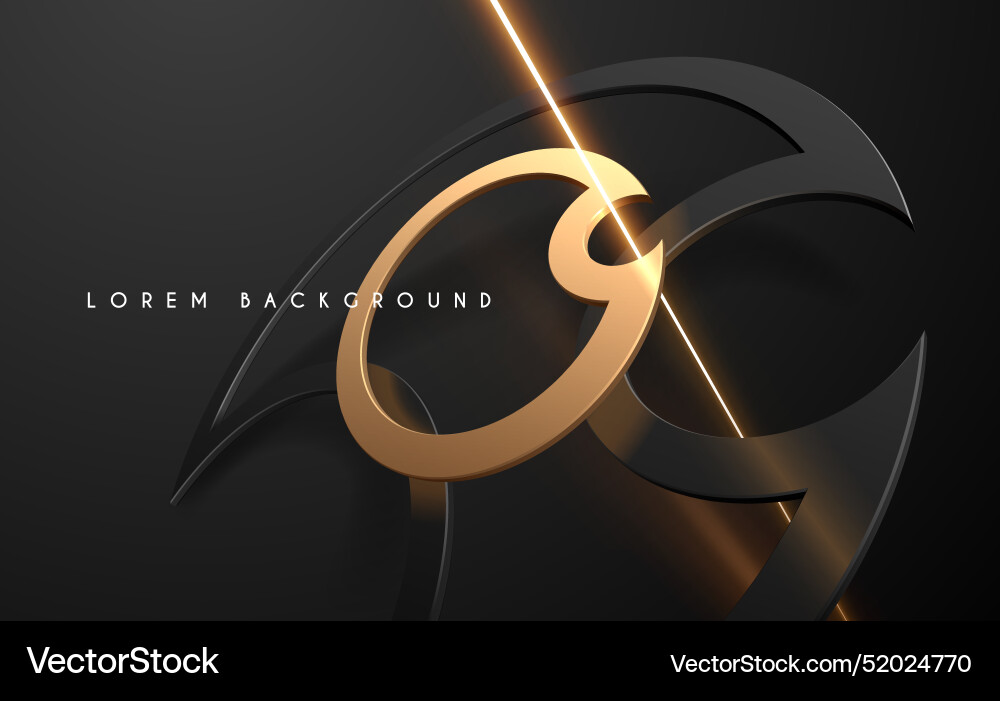 Abstract black and gold geometric shapes Vector Image