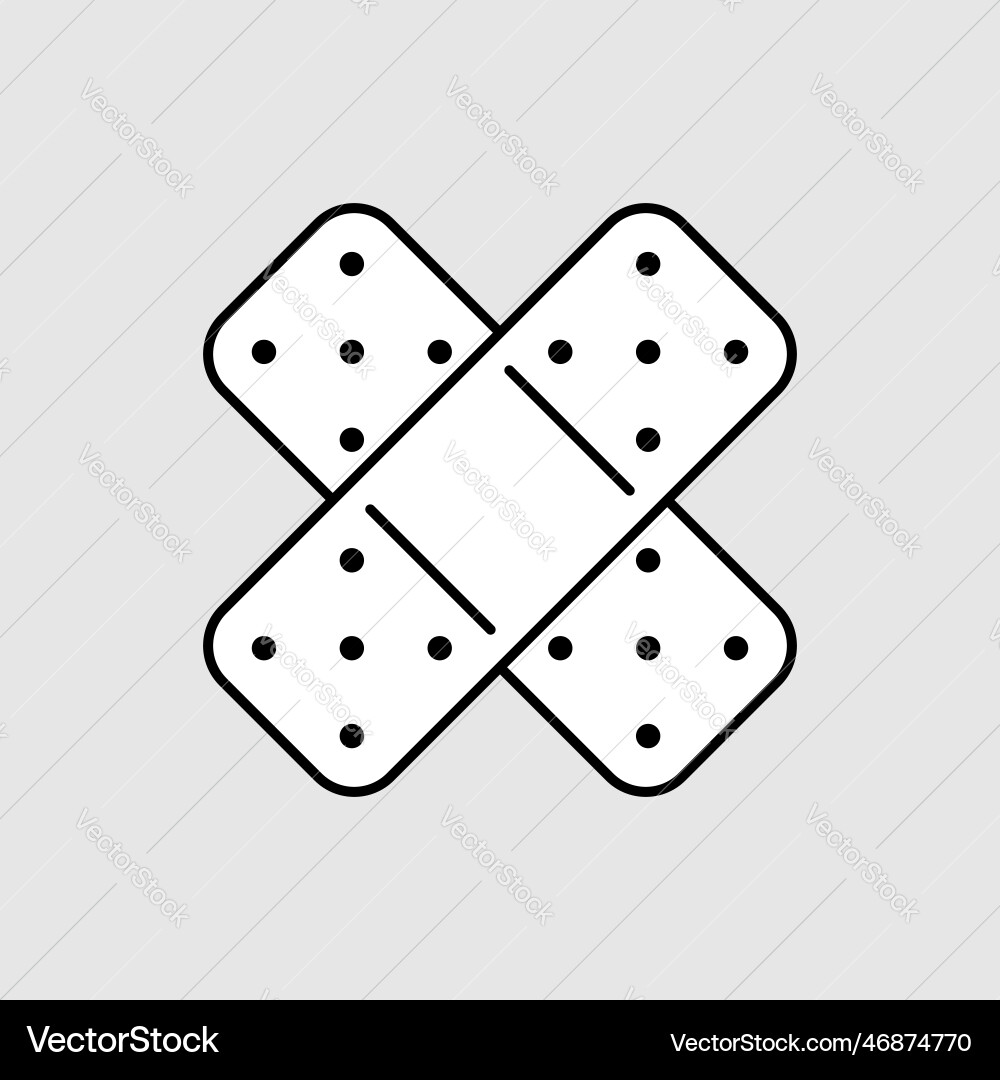 Kleber Gips Linie Symbol Umriss Zeichen Lizenzfreier Vektor