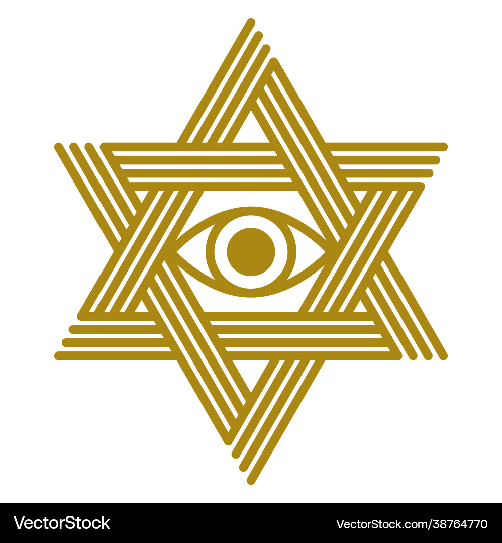 All seeing eye in star david ancient symbol Vector Image