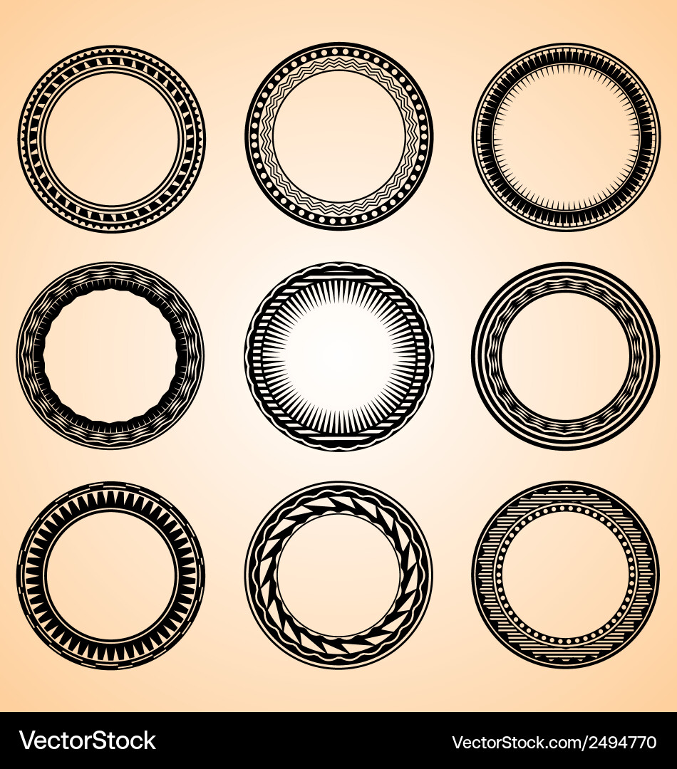 Artistic circular set Royalty Free Vector Image