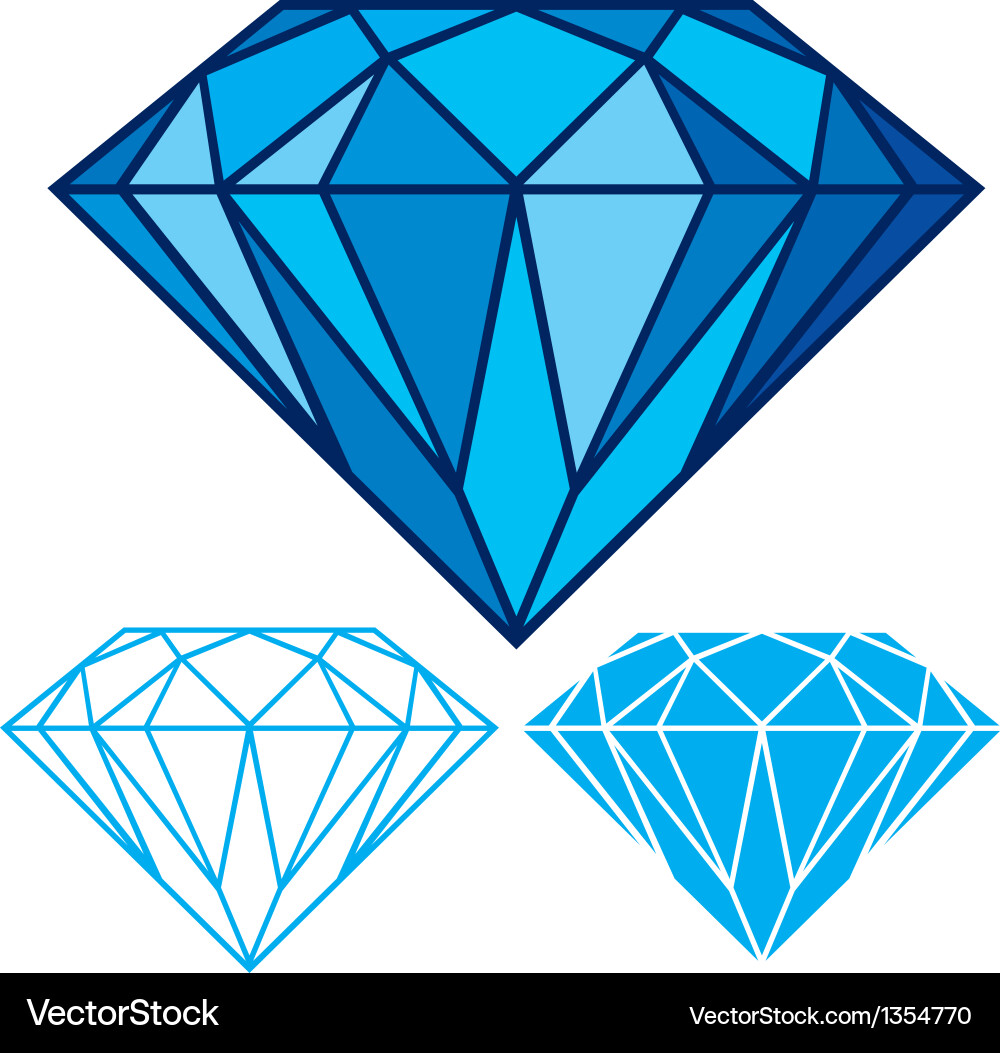 Blue diamond Royalty Free Vector Image - VectorStock