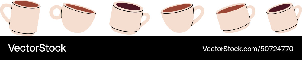 Coffee cups hand drawn elements for cafe menu Vector Image