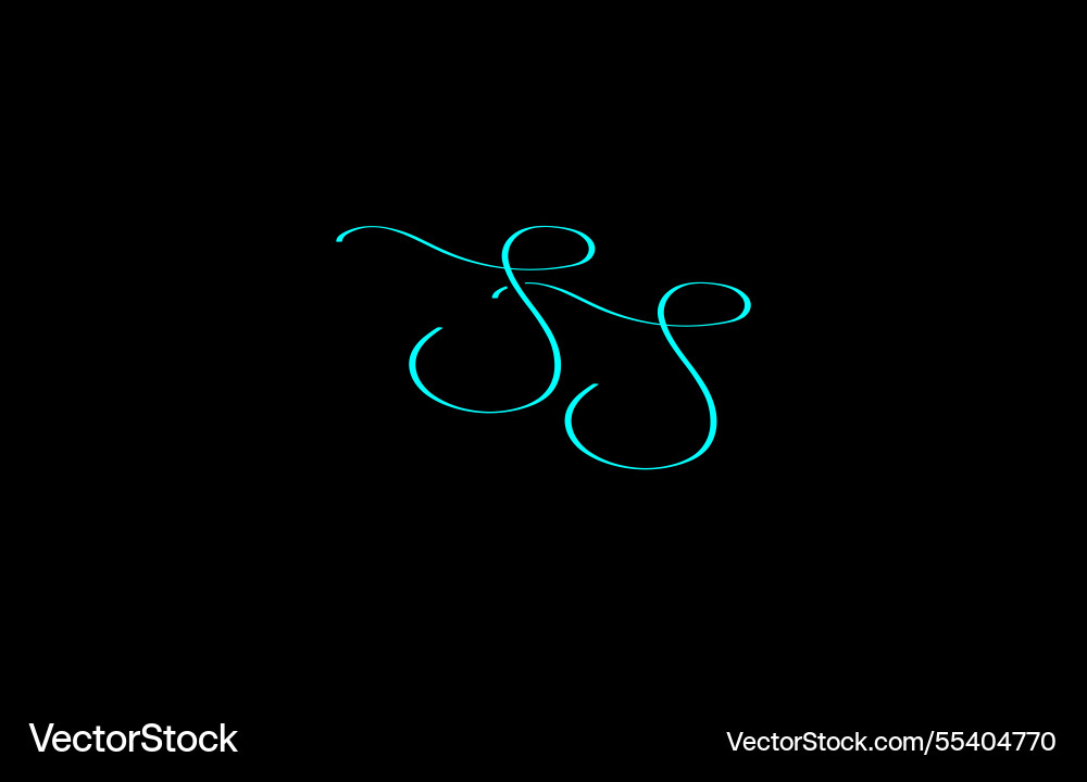 Elegant calligraphy of cursive ss logo Royalty Free Vector